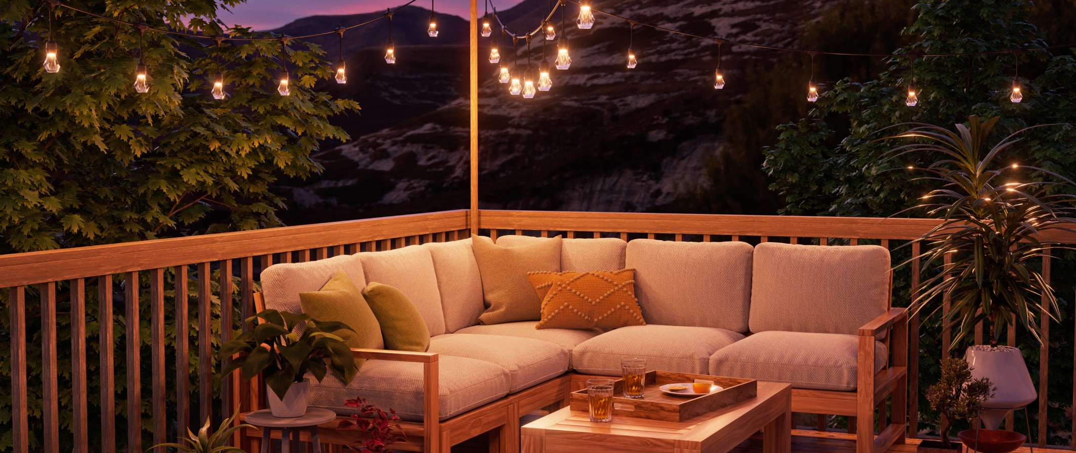 Bright Patio Lights Solar Up And Down Lights | Dual Beam Exterior