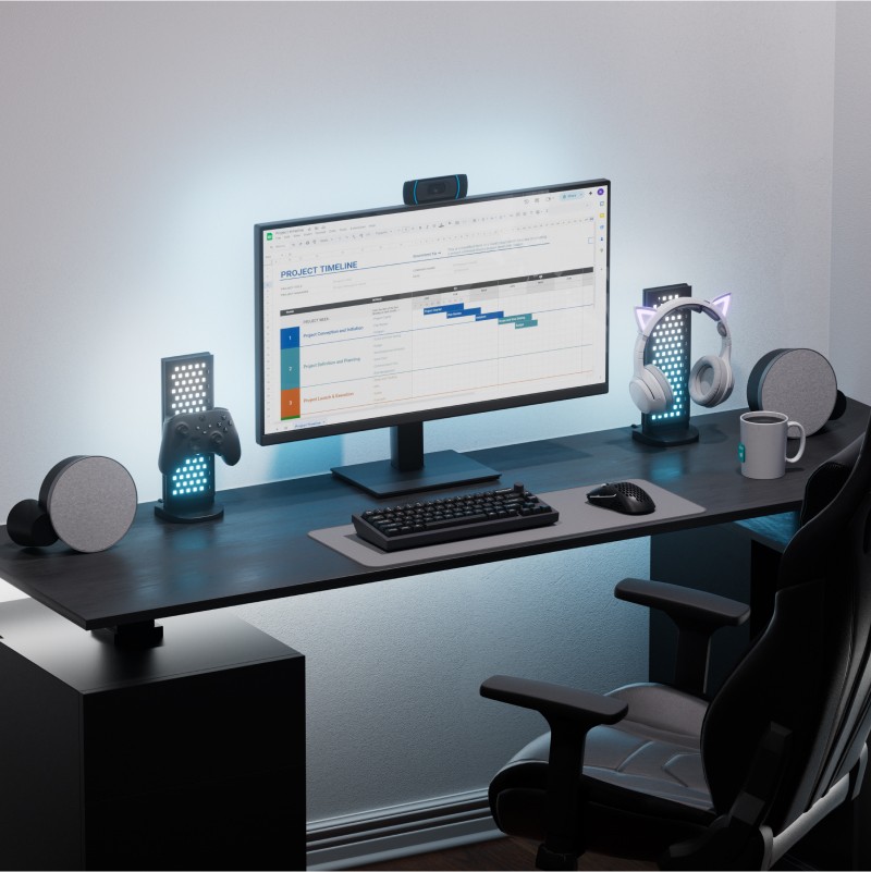 Nanoleaf Pegboard Desk Dock | Smart Color-Changing LED Wall Light Panels